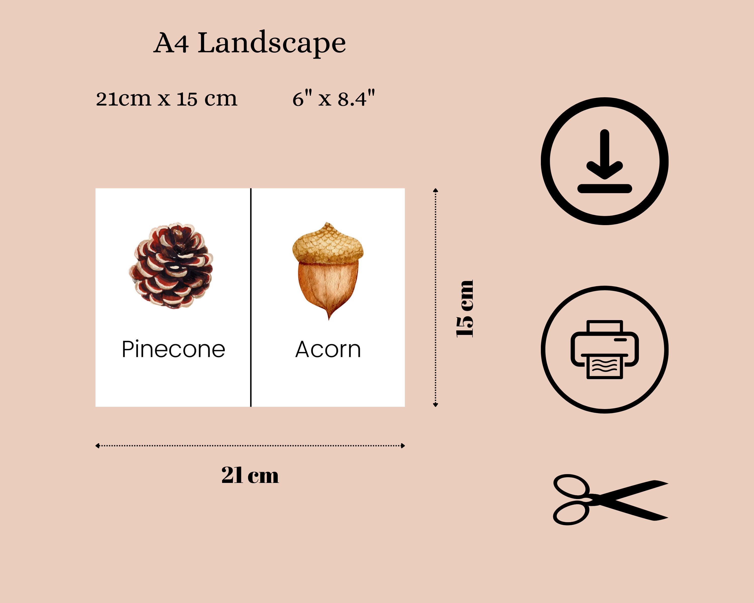 18 Autumn Flashcards Fall Poster INSTANT DOWNLOAD Nature - Etsy