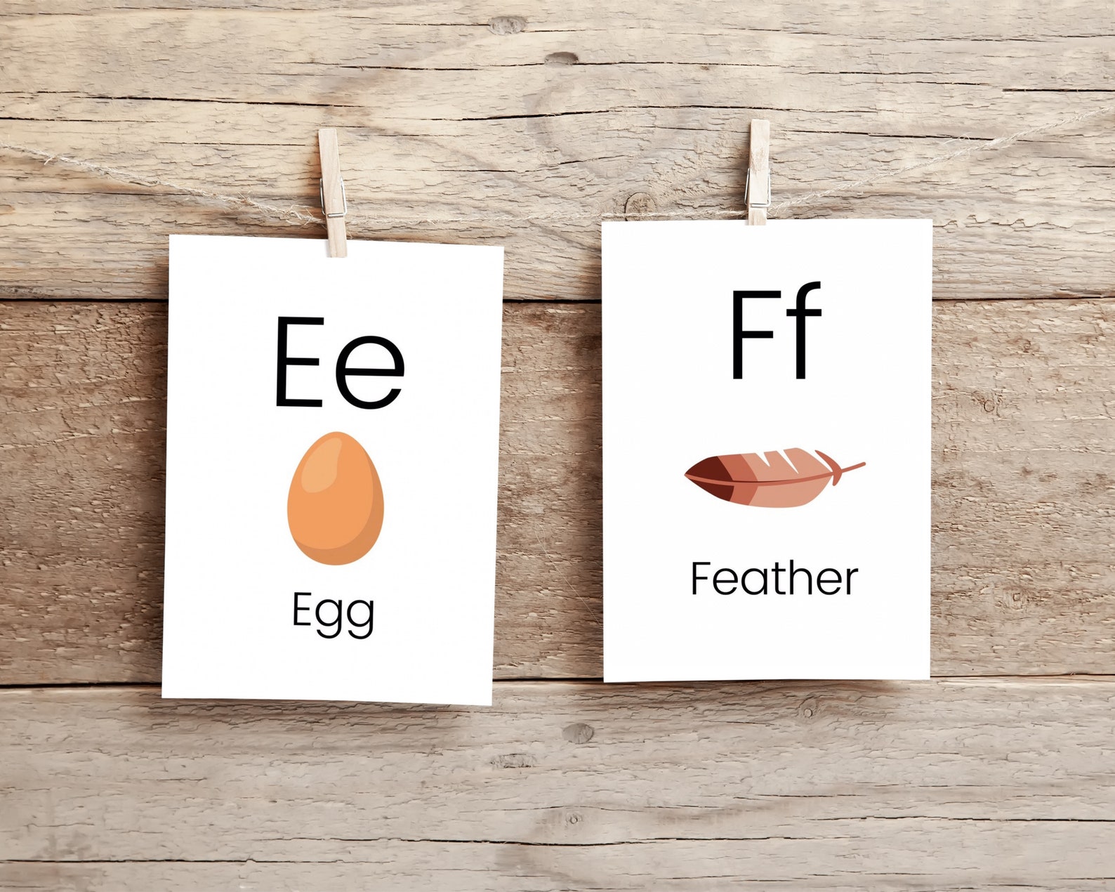 Alphabet Flashcards Printable Nature ABC Cards Nursery Wall - Etsy