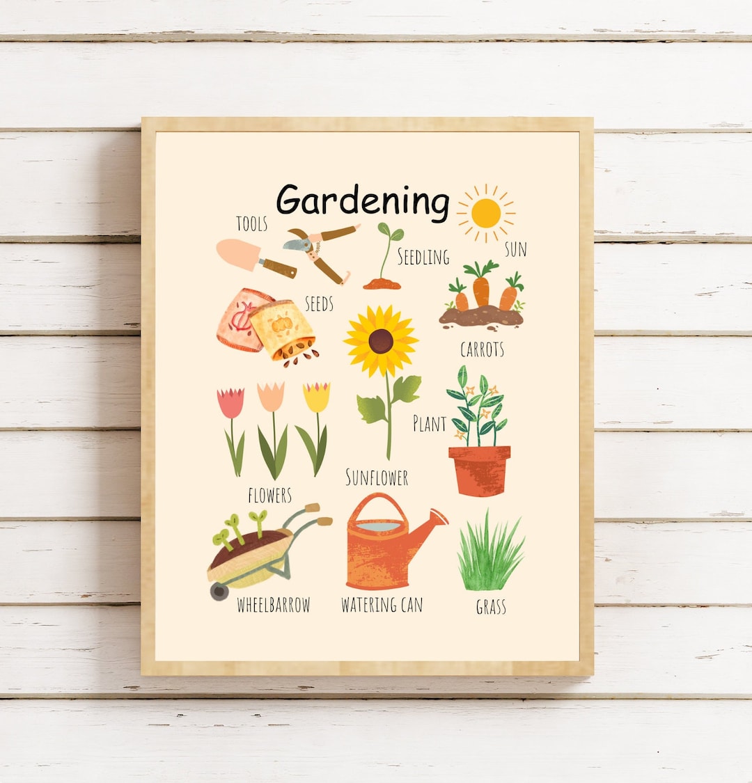 Gardening Kids Poster, Nursery Garden Printable Wall Art, Nature ...