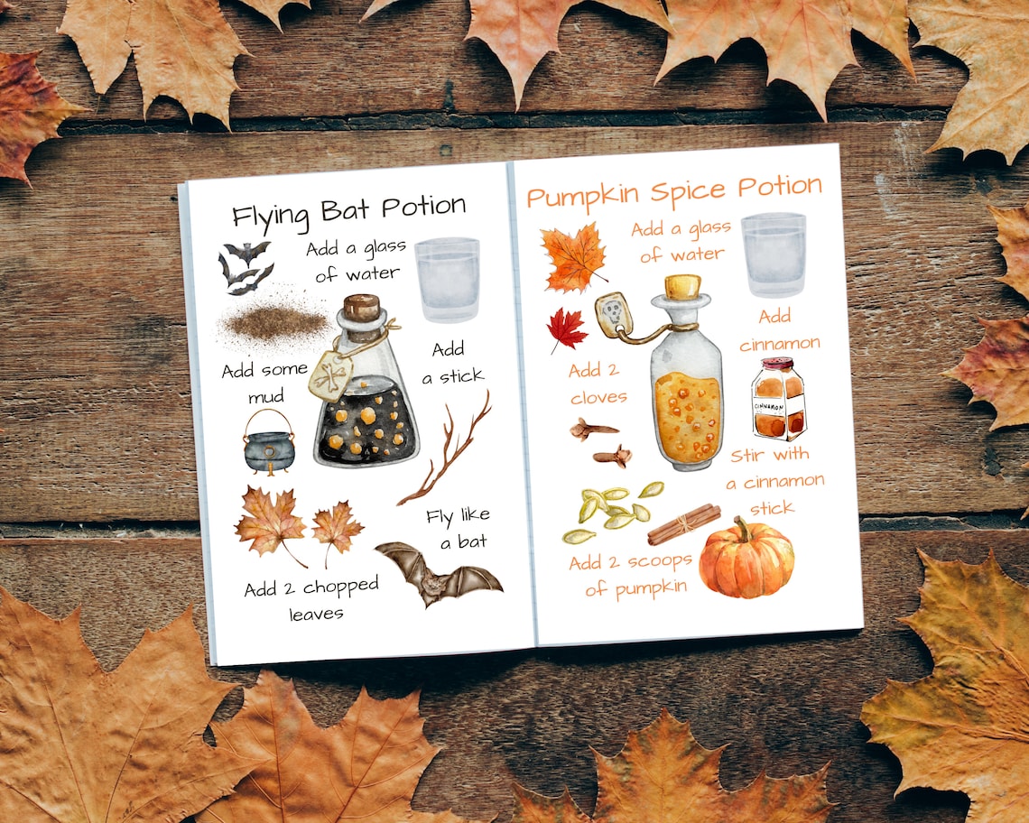 Halloween Mud Kitchen Recipe Cards, Printable Halloween Potions ...