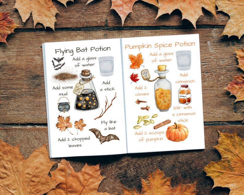 Halloween Mud Kitchen Recipe Cards, Printable Halloween Potions ...