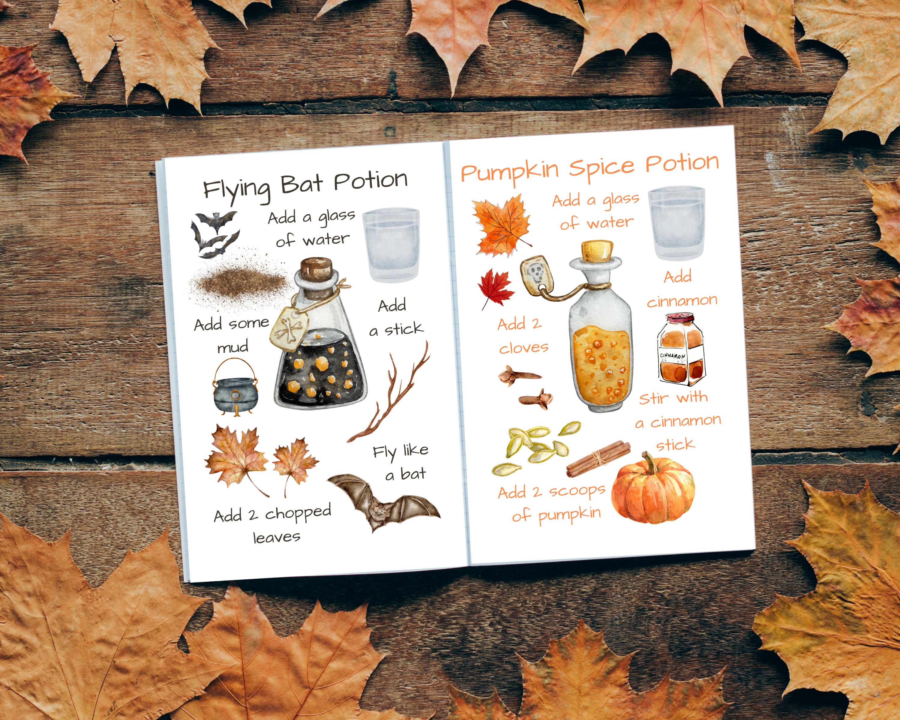 Halloween Mud Kitchen Recipe Cards, Printable Halloween Potions ...