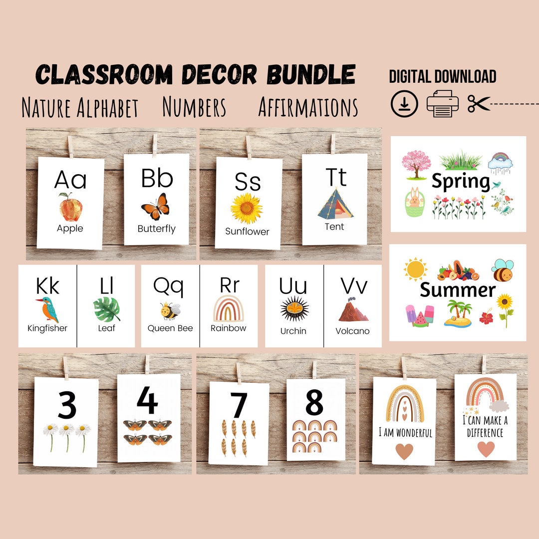 Classroom Decor Bundle, Flashcards Bundle, Preschool Bundle, Homeschool ...