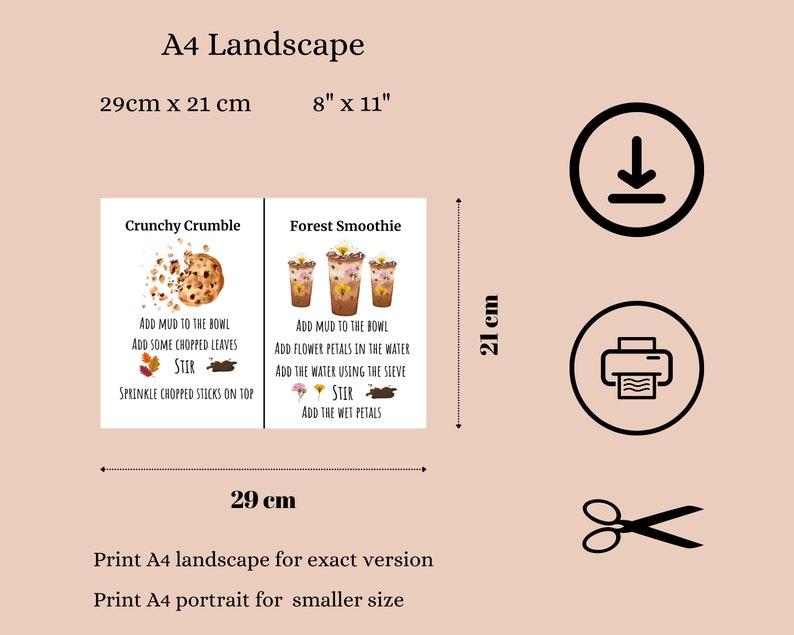Printable Mud Kitchen Recipe Cards Ingredient Cards - Etsy UK