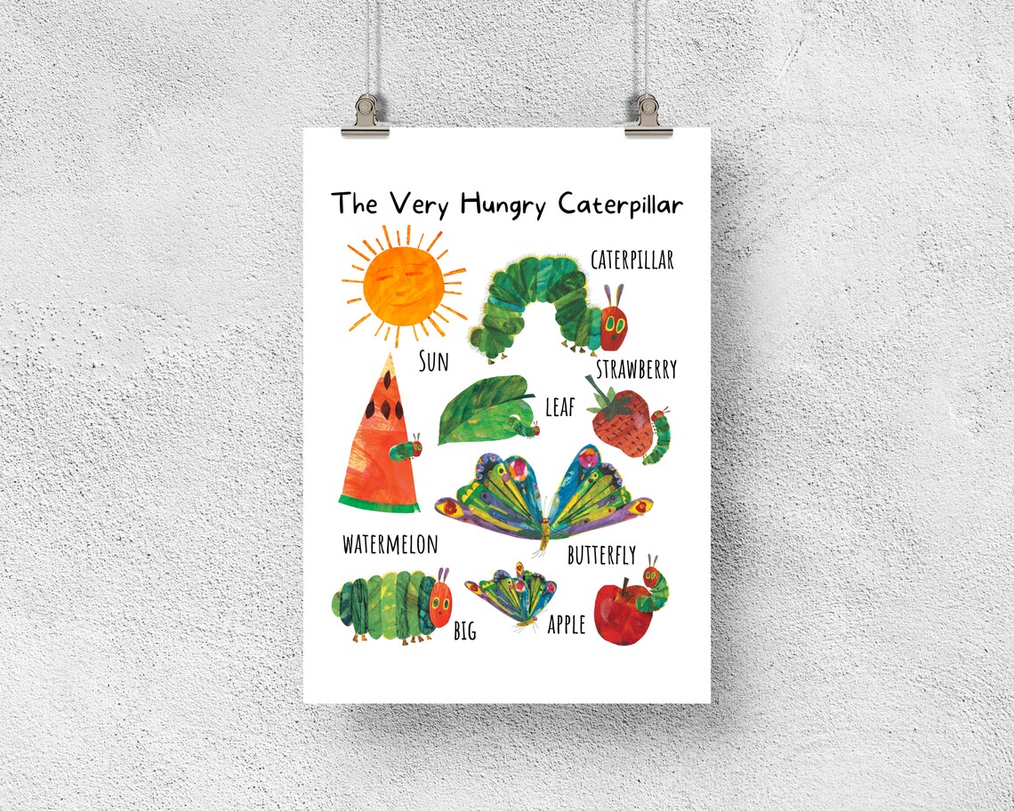 The Very Hungry Caterpillar Poster Printable Wall Art - Etsy Canada