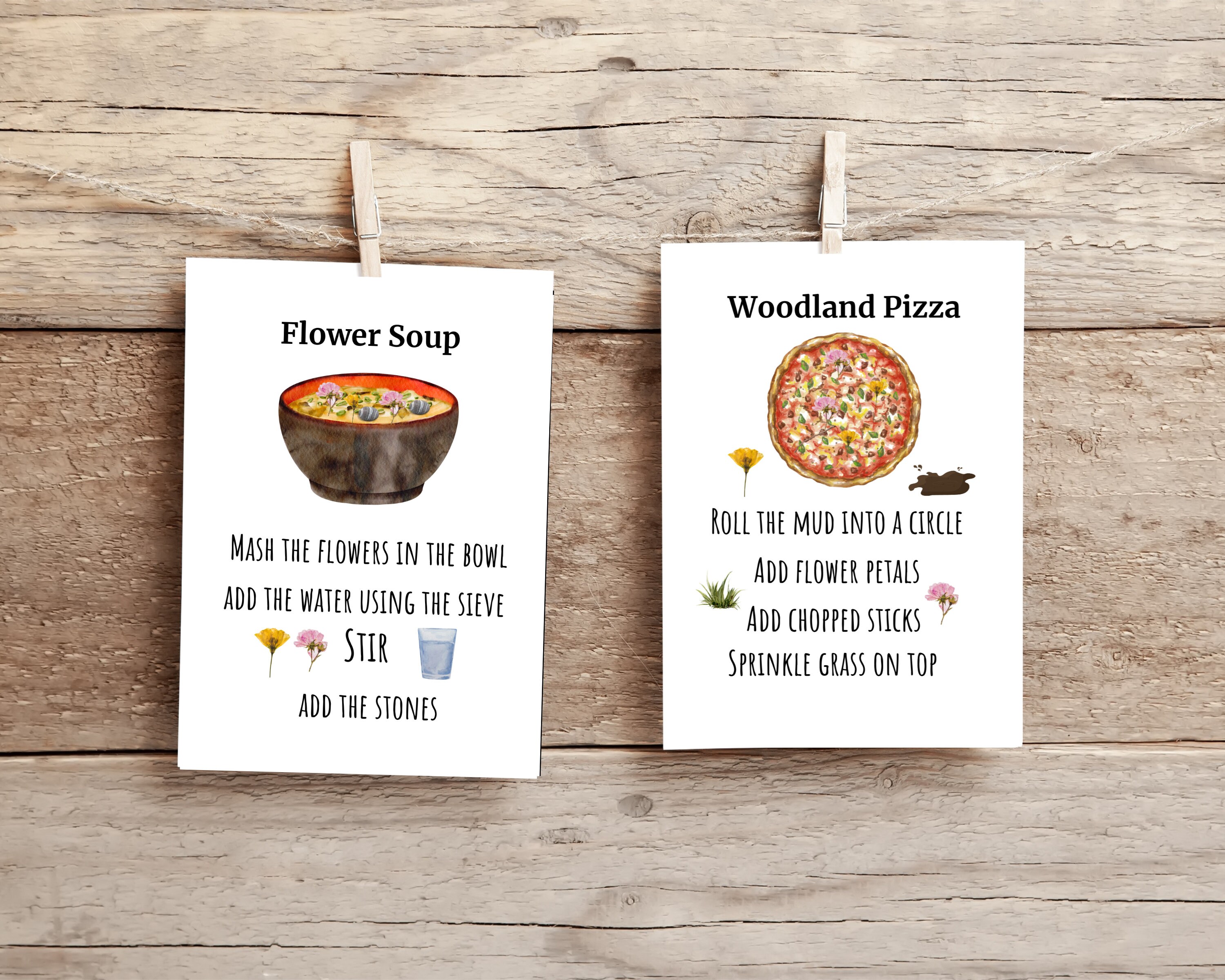 Printable Mud Kitchen Recipe Cards Ingredient Cards - Etsy UK