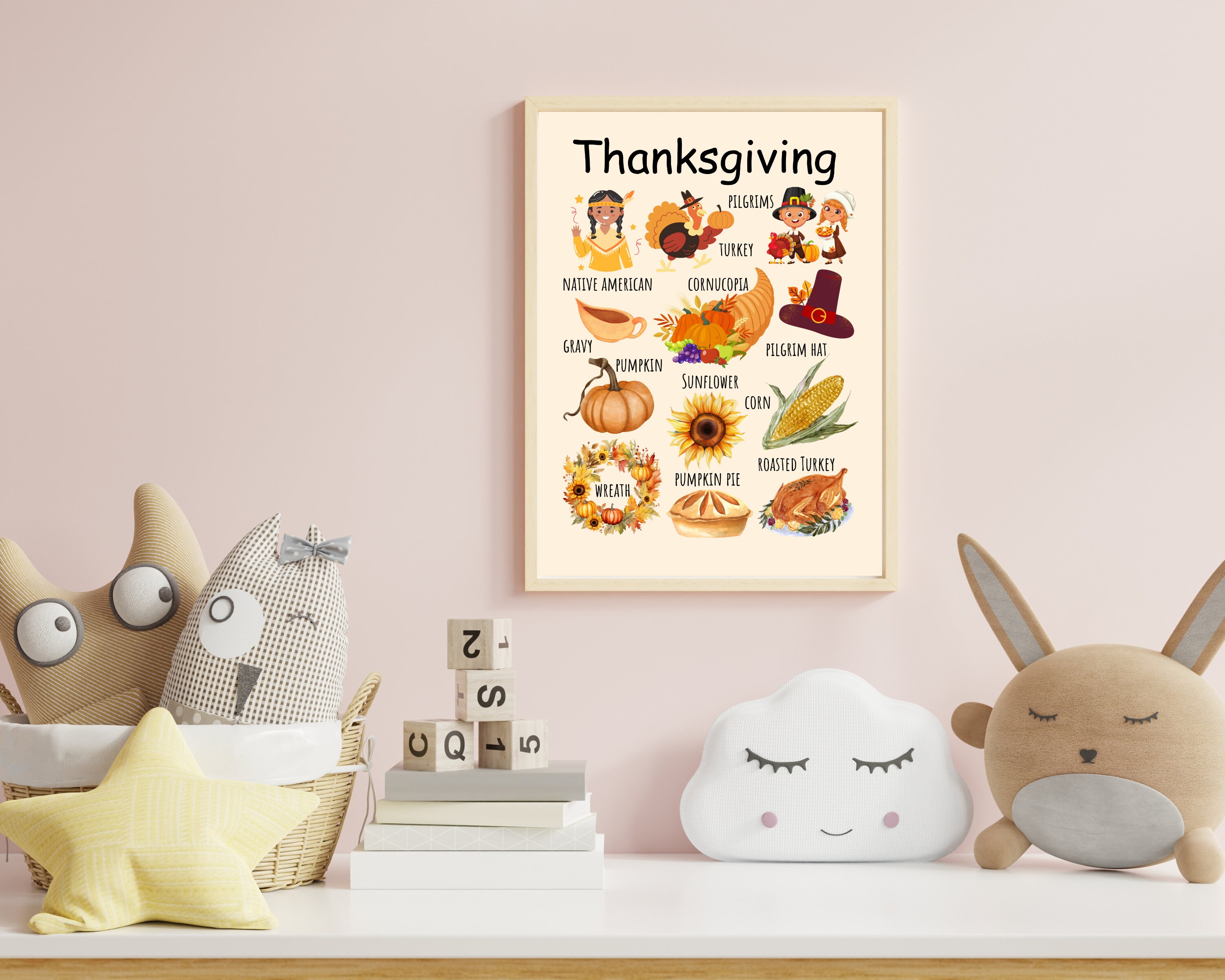 Thanksgiving Kids Printable Poster Montessori Homeschool - Etsy