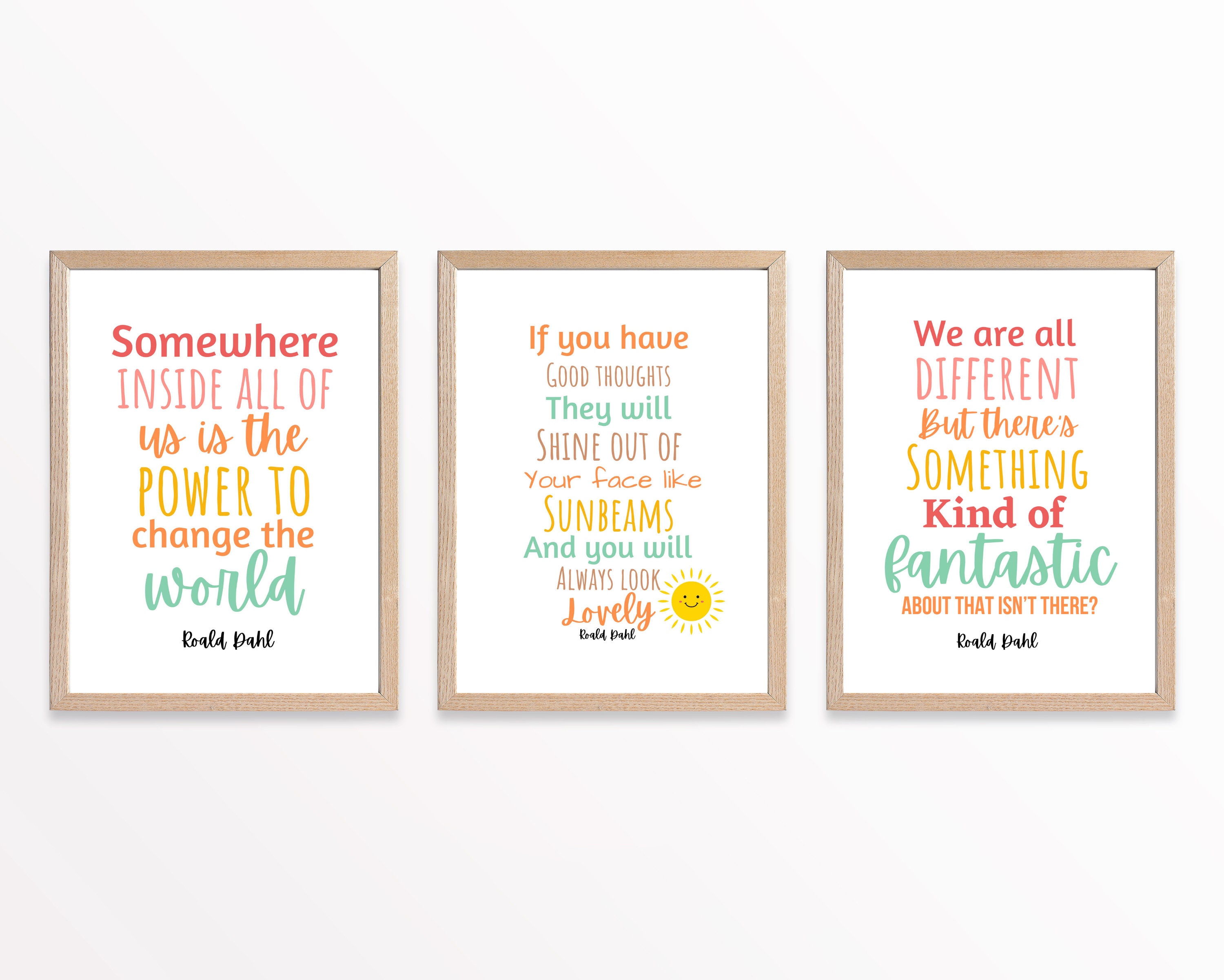 Roald Dahl Quote Prints Set Of 3 Roald Dahl Printable | Etsy