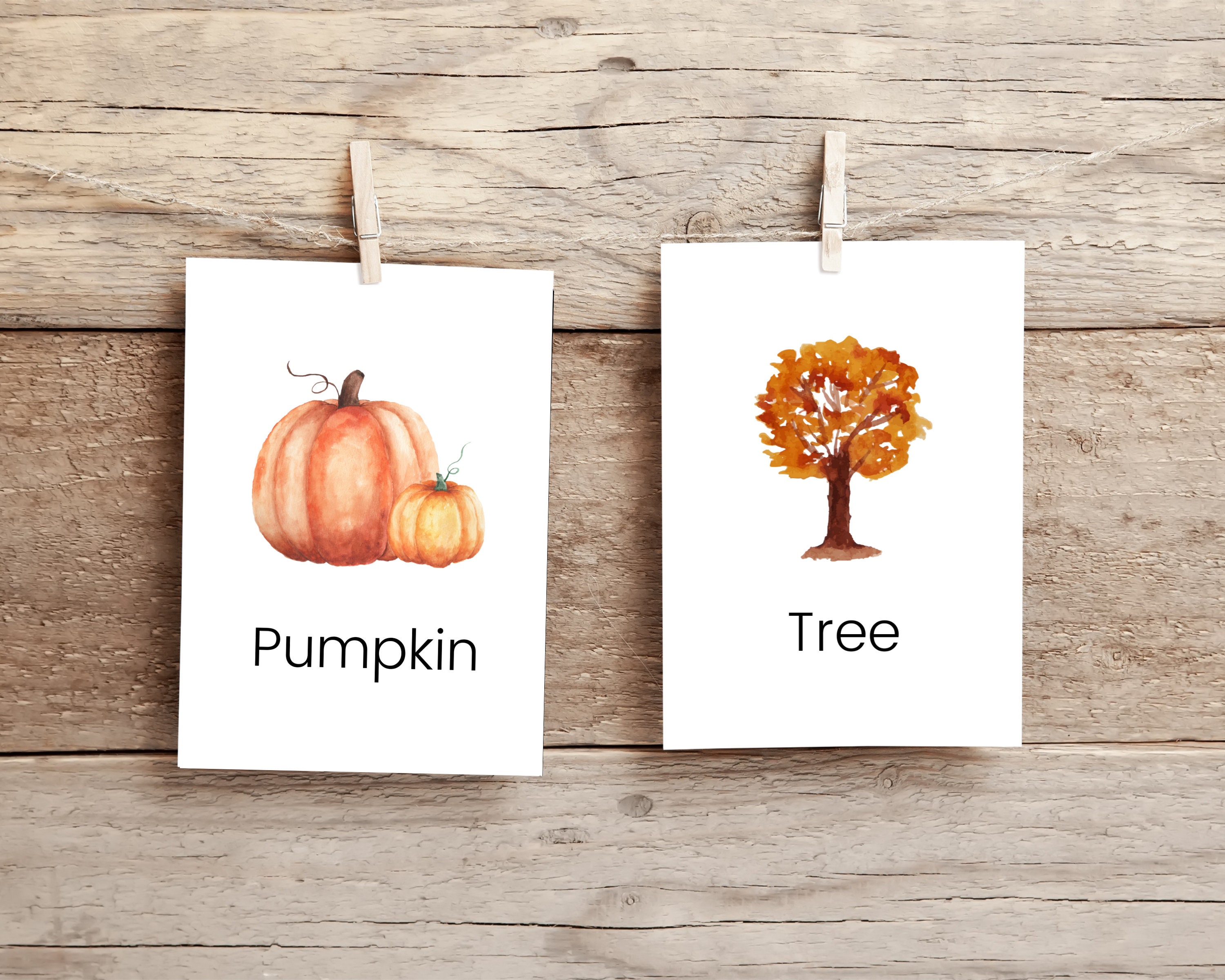 18 Autumn Flashcards Fall Poster INSTANT DOWNLOAD Nature - Etsy