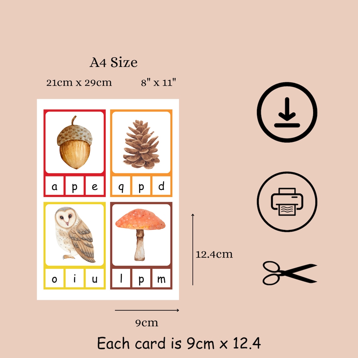 Fall Beginning Sounds Clip Cards: Autumn Phonics Activity (PDF Download ...