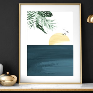Calming Watercolor Painting Print Set of 3 Beach Decor Wall - Etsy