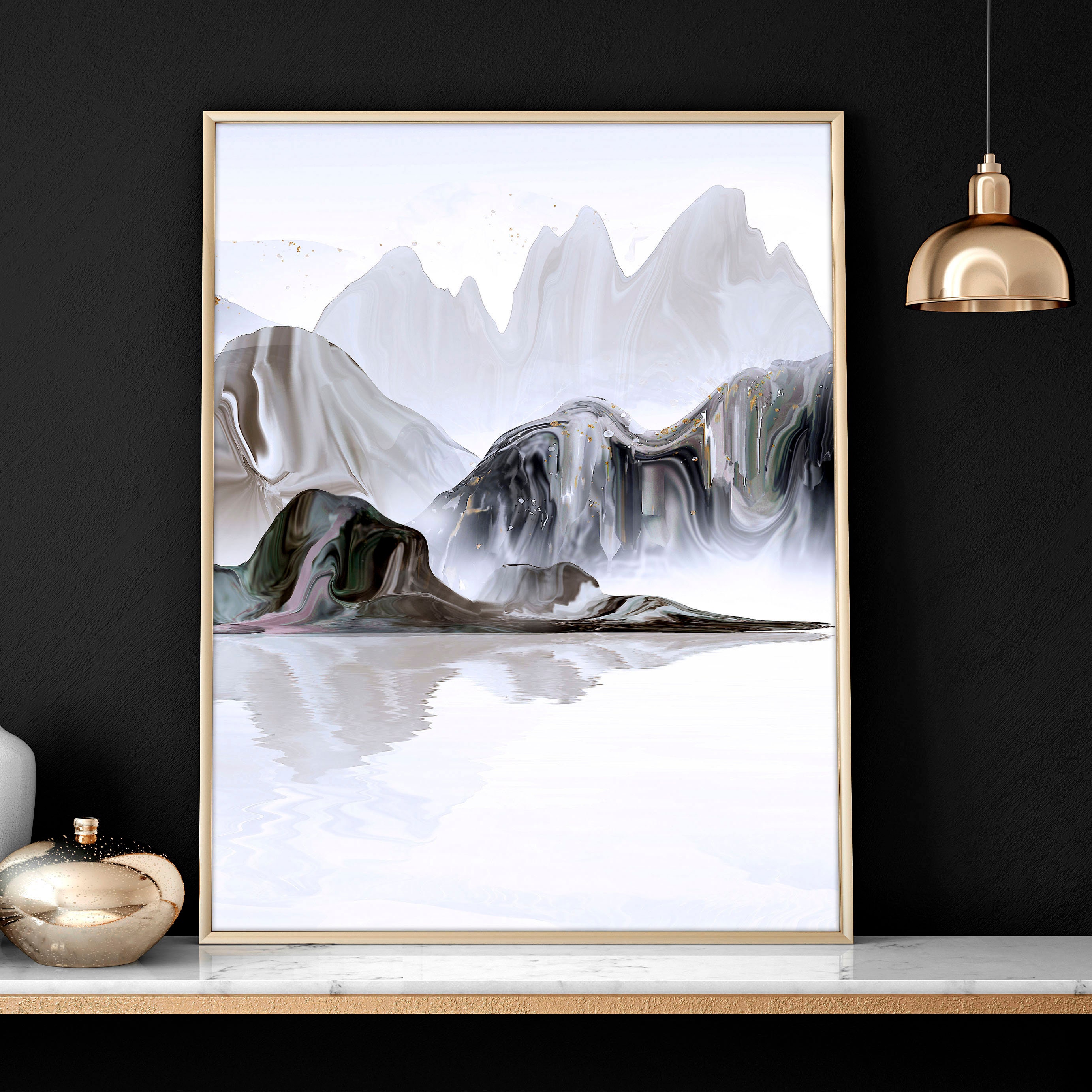 Calming Watercolor Painting Print | Set of 3 Minimalist Wall Prints ...