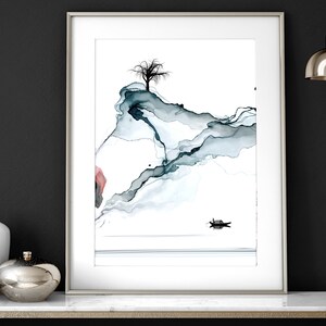 Calming Watercolor Painting Print Set of 3 Minimalist Wall - Etsy