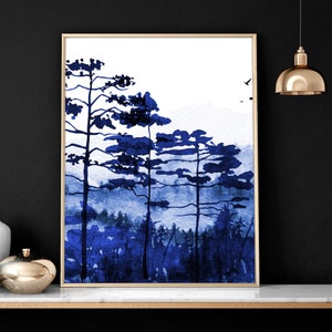 Calming Watercolor Painting Print | Set of 3 Minimalist Wall Prints ...