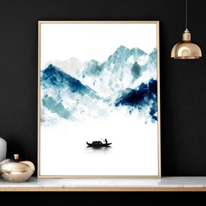 Calming Watercolor Painting Print Set of 3 Minimalist Wall - Etsy
