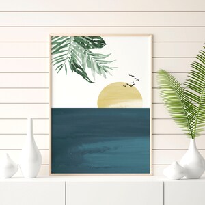 Calming Watercolor Painting Print | Set of 3 Beach Decor Wall Prints ...