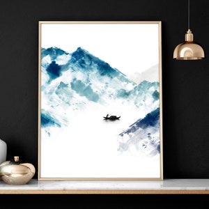 Calming Watercolor Painting Print Set of 3 Minimalist Wall - Etsy