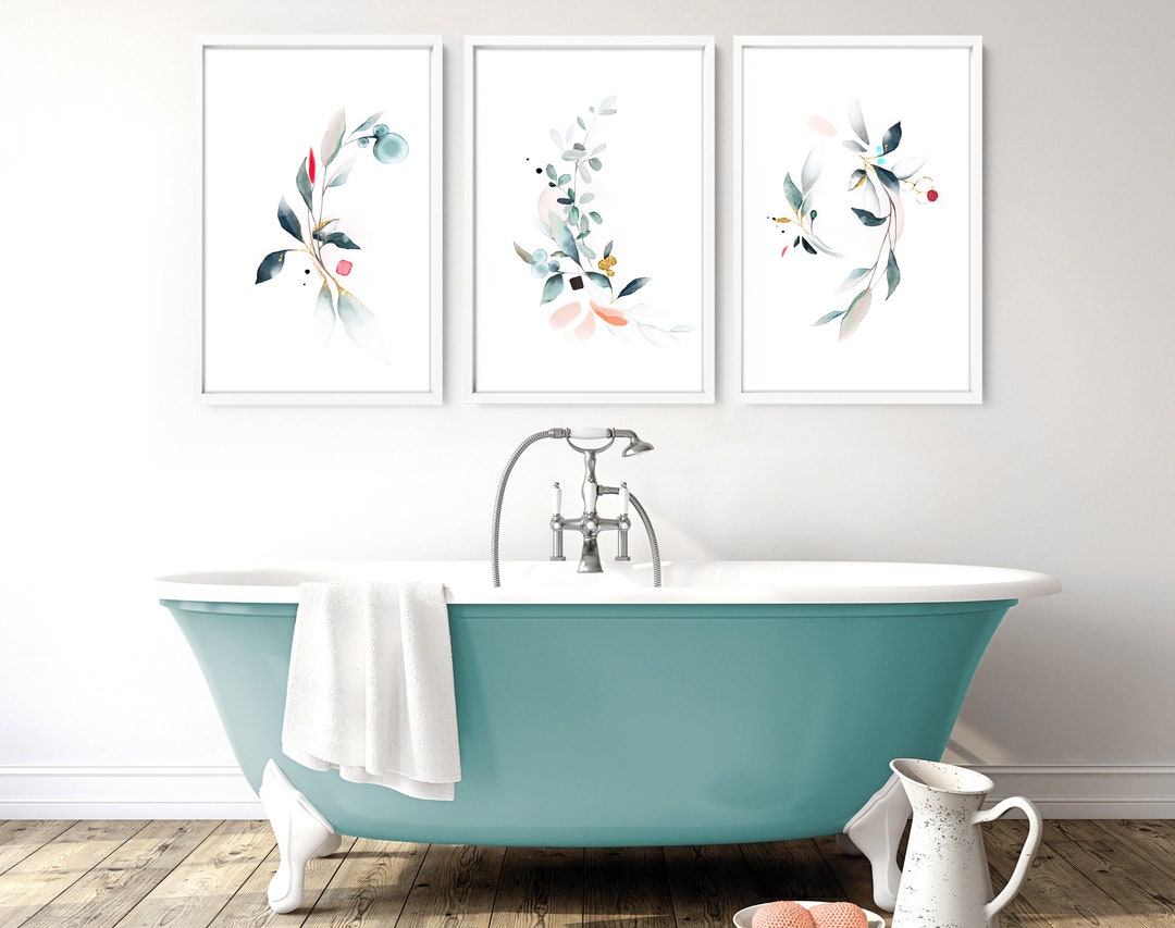 Spa Bathroom Decor Bathroom Wall Decor Botanical Bathroom - Etsy