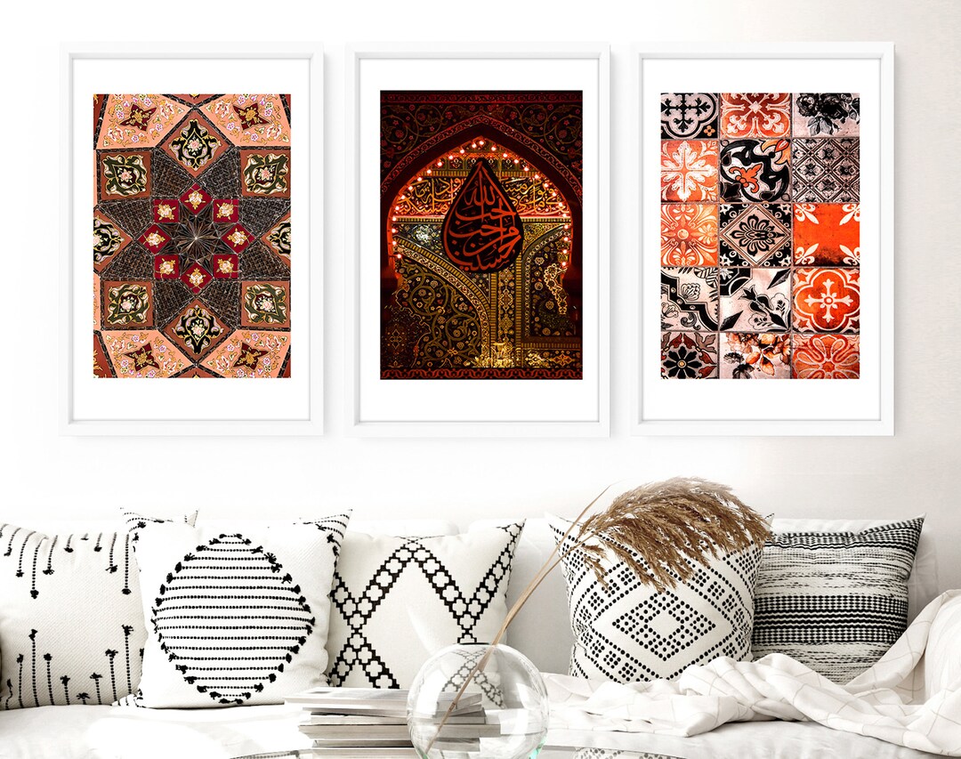 Islamic Wall Art Set of 3 Art Prints Islamic Home Decor Eid - Etsy