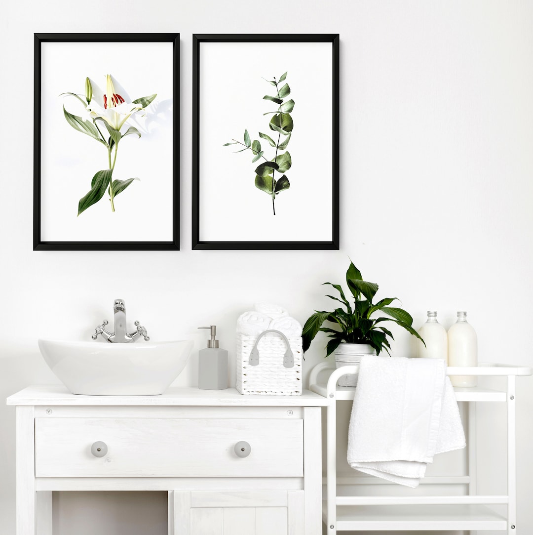 Bathroom Decor Set of 2 Wall Art Prints, Framed Wall Art Prints for ...