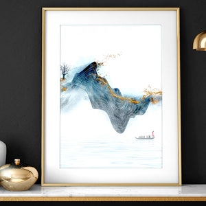 Calming Watercolor Painting Print Set of 3 Minimalist Wall - Etsy