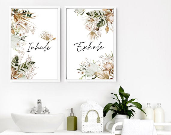 Home Decor Bathroom Framed Wall Art Prints Set of 2 Botanical - Etsy