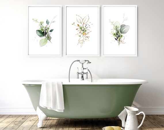 Bathroom Decor Set of 3 Wall Art Prints Framed Wall Art - Etsy