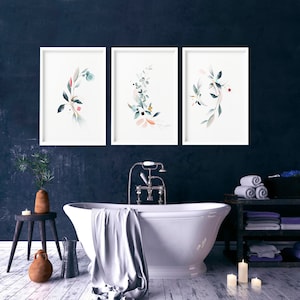 Spa Bathroom Decor, Bathroom Wall Decor, Botanical Bathroom Art ...