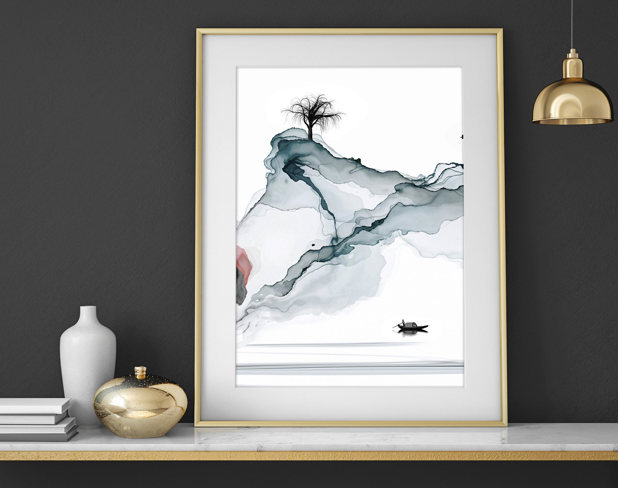 Calming Watercolor Painting Print Set of 3 Minimalist Wall | Etsy
