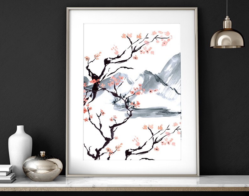 Japanese Painting Poster Prints Set X 3 Calming Office Decor - Etsy