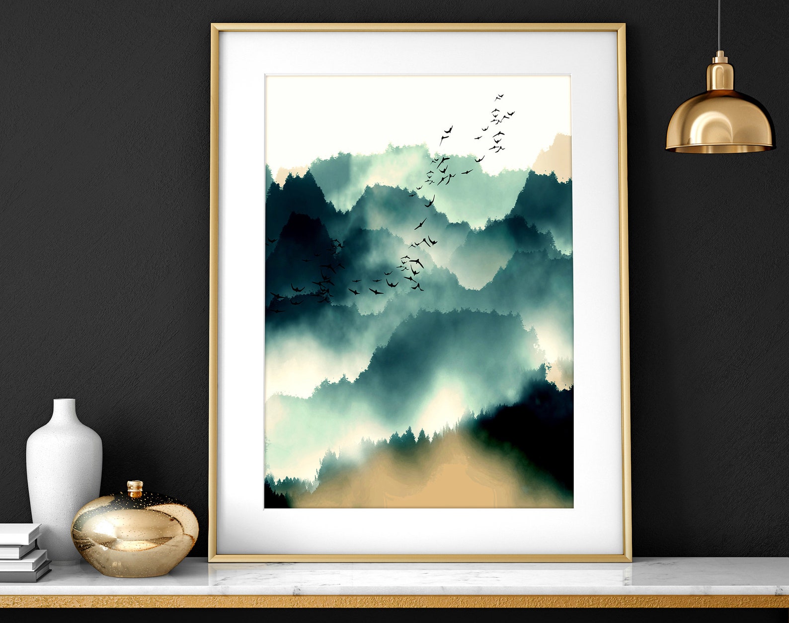 Calming Watercolor Painting Print Set of 3 Minimalist Wall | Etsy