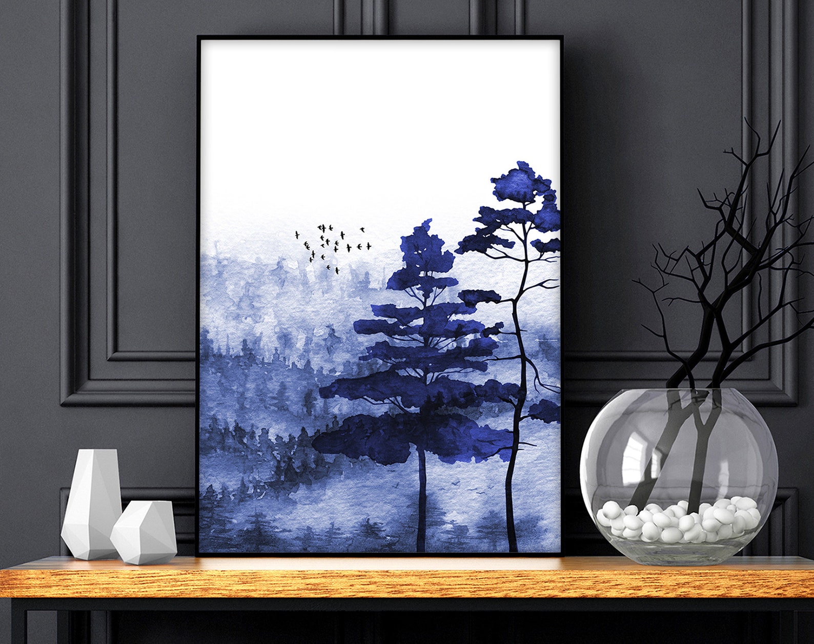 Calming Watercolor Painting Print Set of 3 Minimalist Wall | Etsy