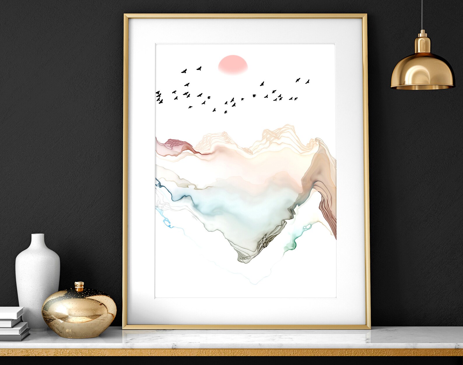 Calming Watercolor Painting Print Set of 3 Minimalist Wall - Etsy