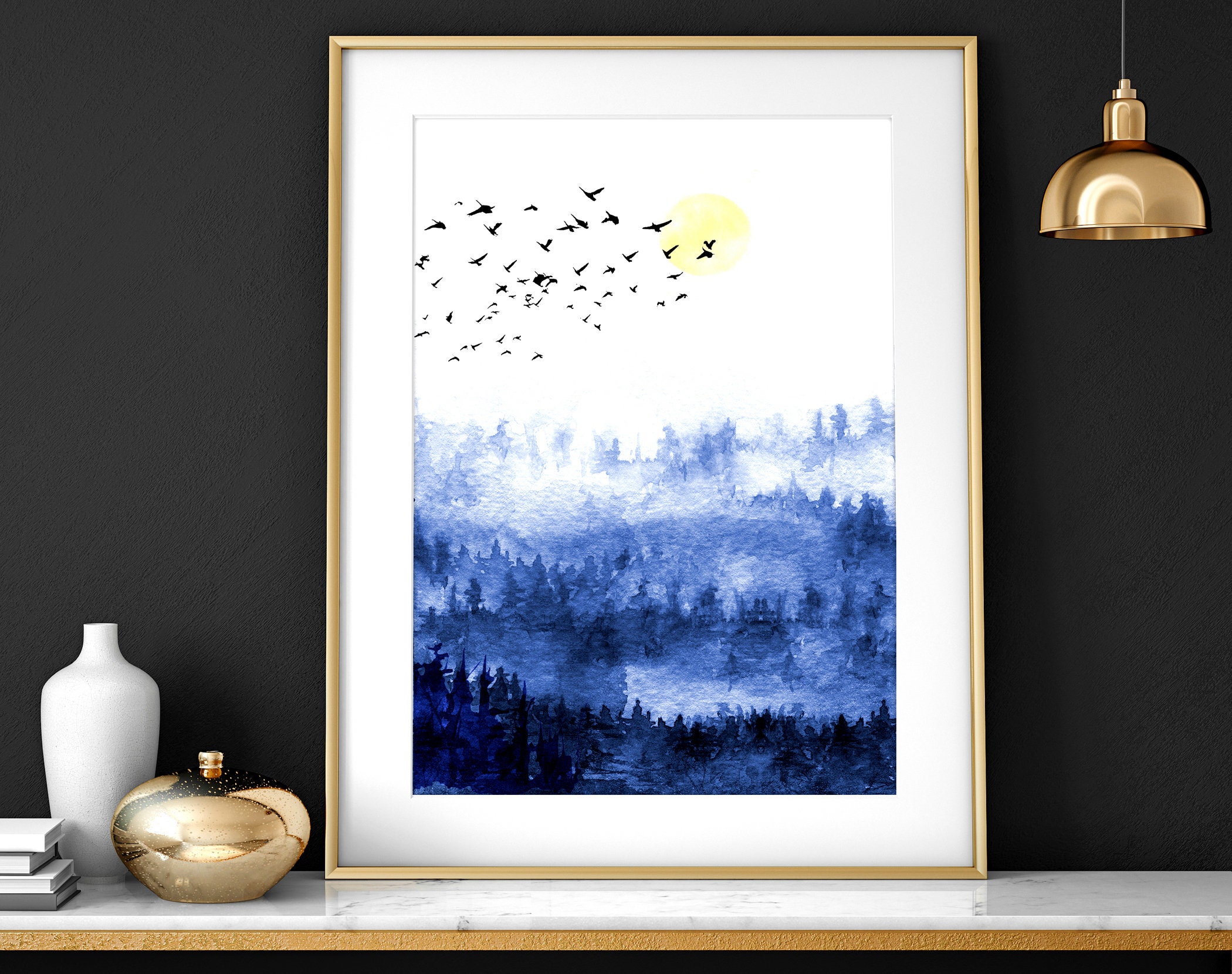 Calming Watercolor Painting Print Set of 3 Minimalist Wall | Etsy UK