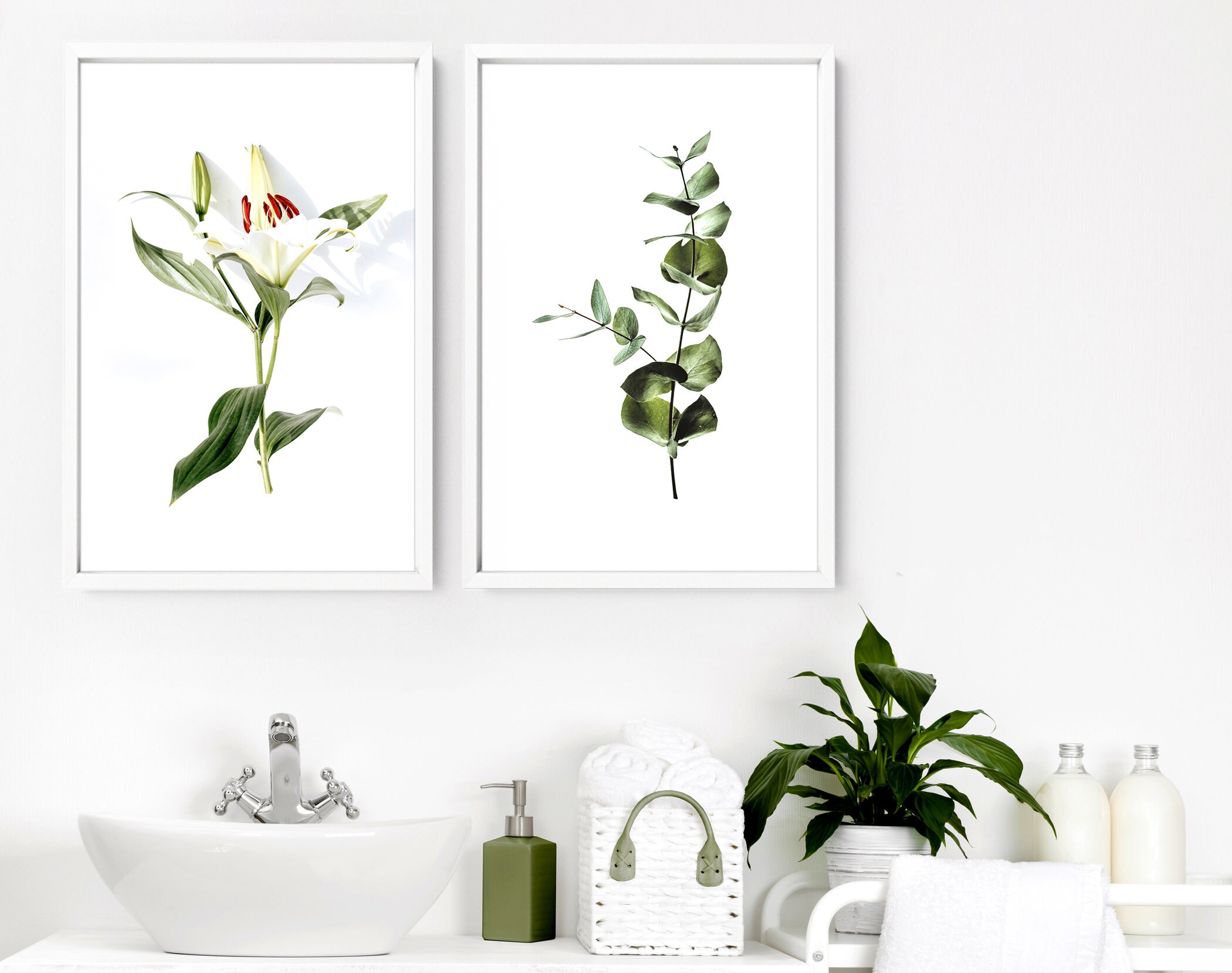 Bathroom Decor Set of 2 Wall Art Prints Framed Wall Art - Etsy