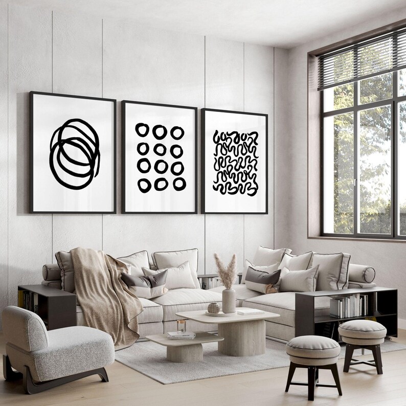 Modern Living Room Wall Art Prints, Contemporary Wall Hanging for Home ...