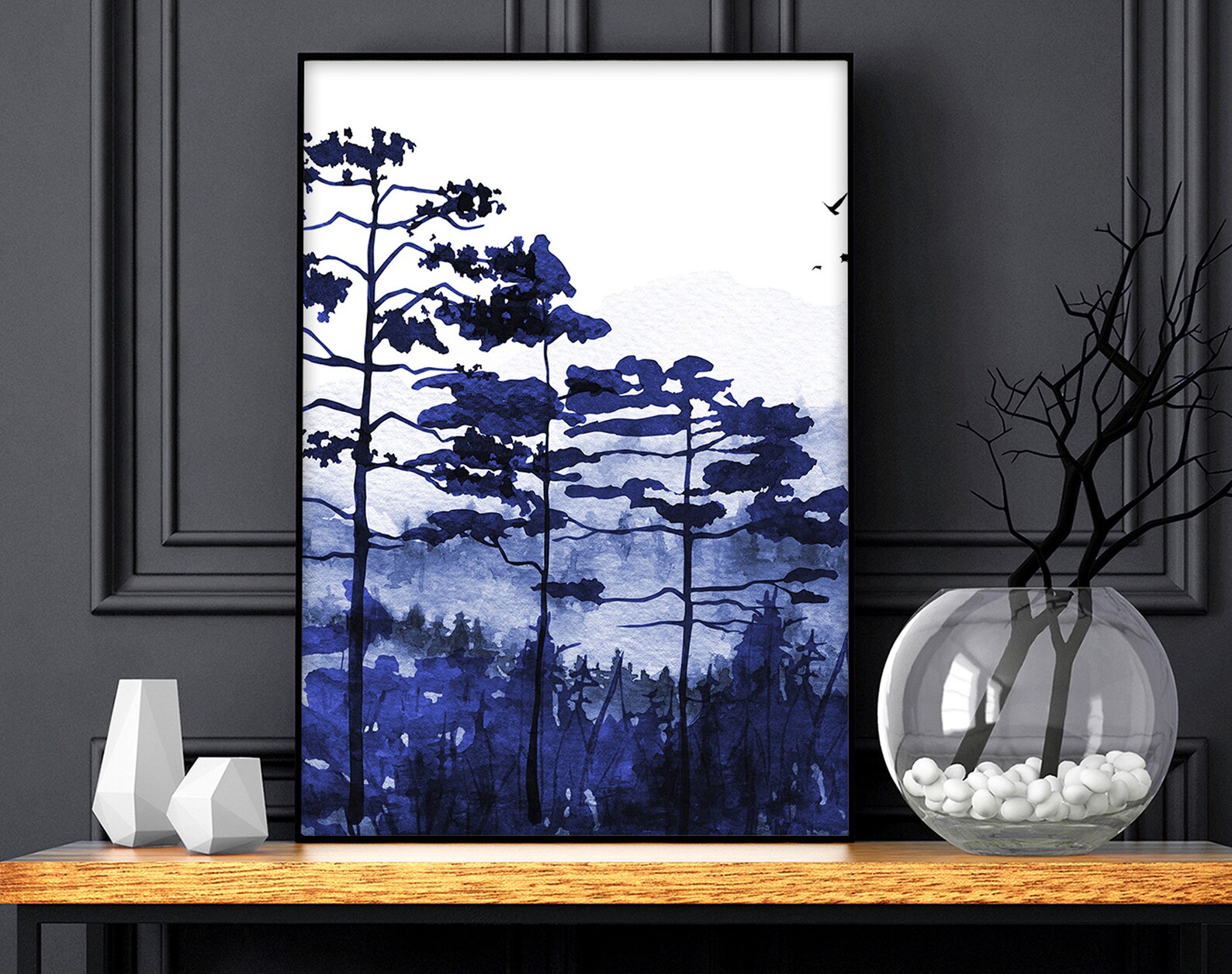 Calming Watercolor Painting Print Set of 3 Minimalist Wall | Etsy