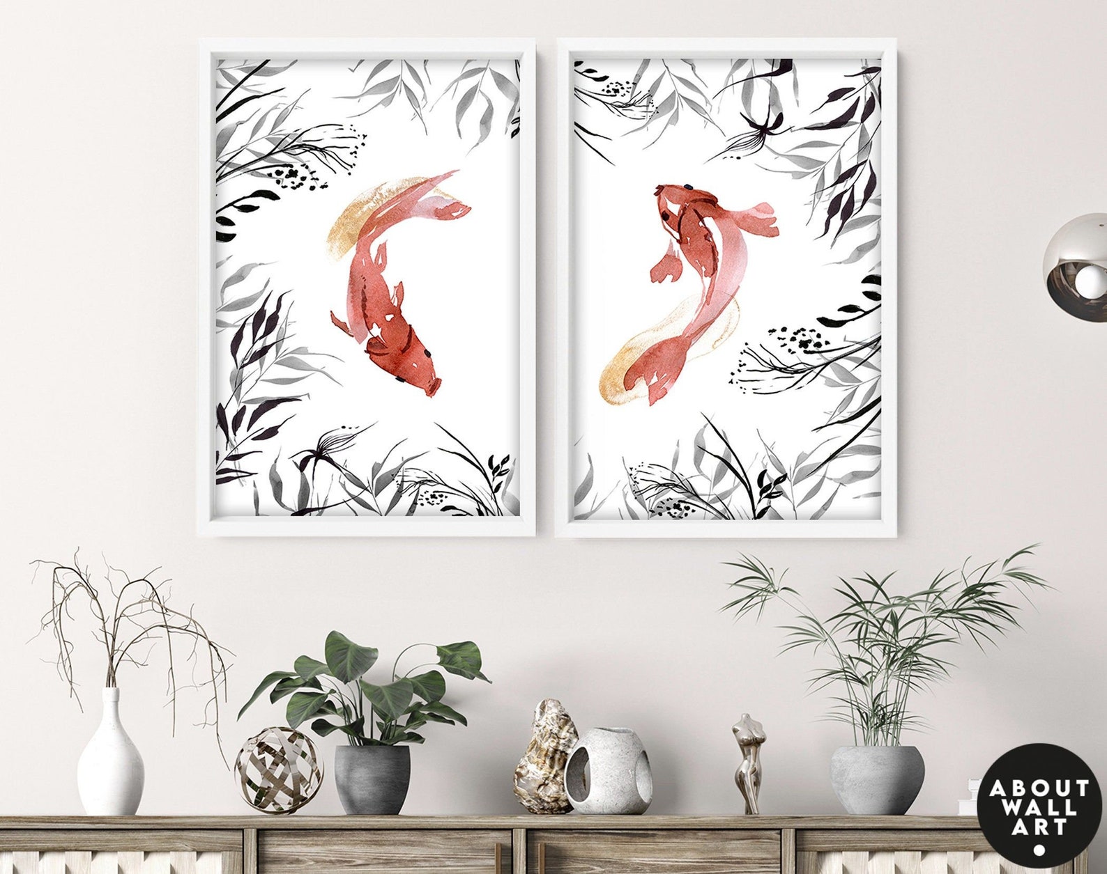 Home Decor Wall hanging Koi Fishes Home Decor Wall art | Etsy