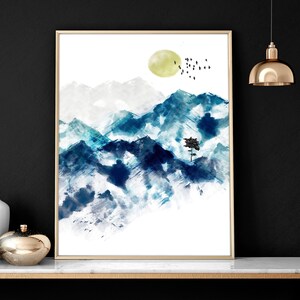 Calming Watercolor Painting Print Set of 3 Minimalist Wall - Etsy