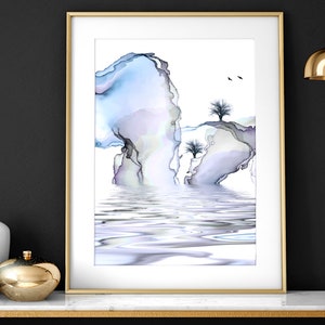 Calming Watercolor Painting Print Set of 3 Minimalist Wall - Etsy