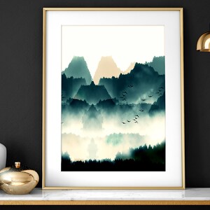 Calming Watercolor Painting Print Set of 3 Minimalist Wall | Etsy