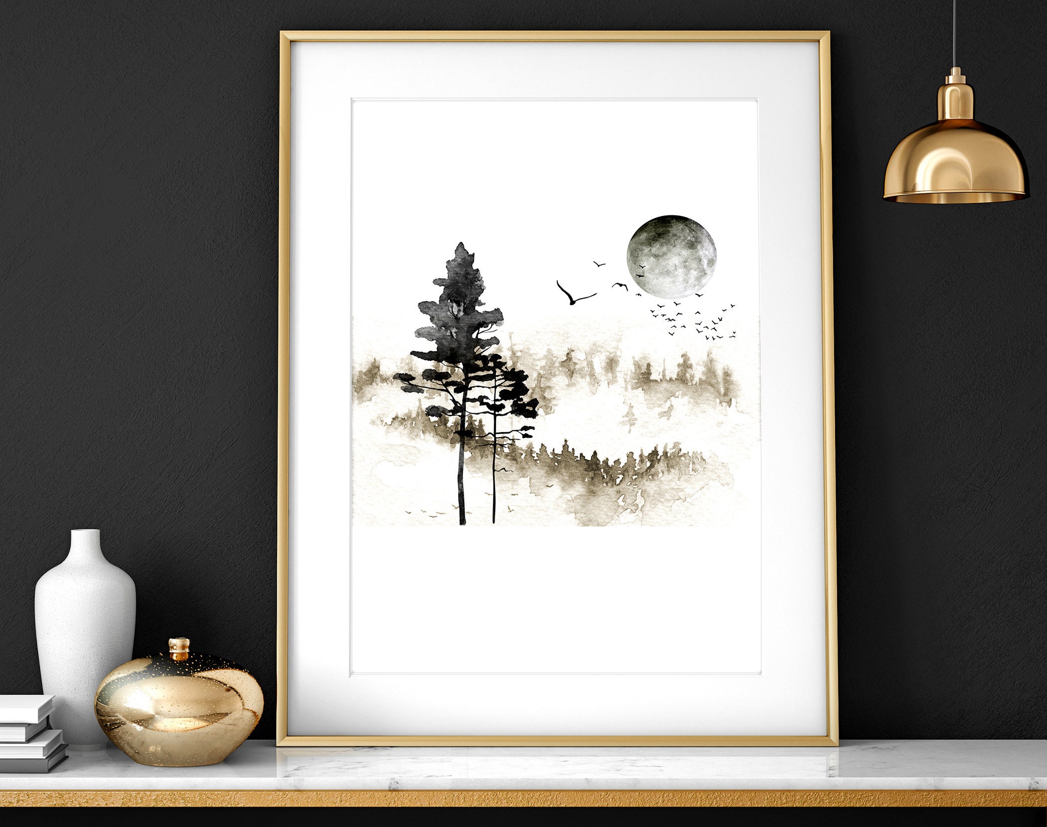 Trendy Nordic Earth Tone Set of 3 Framed Wall Art Prints for - Etsy UK