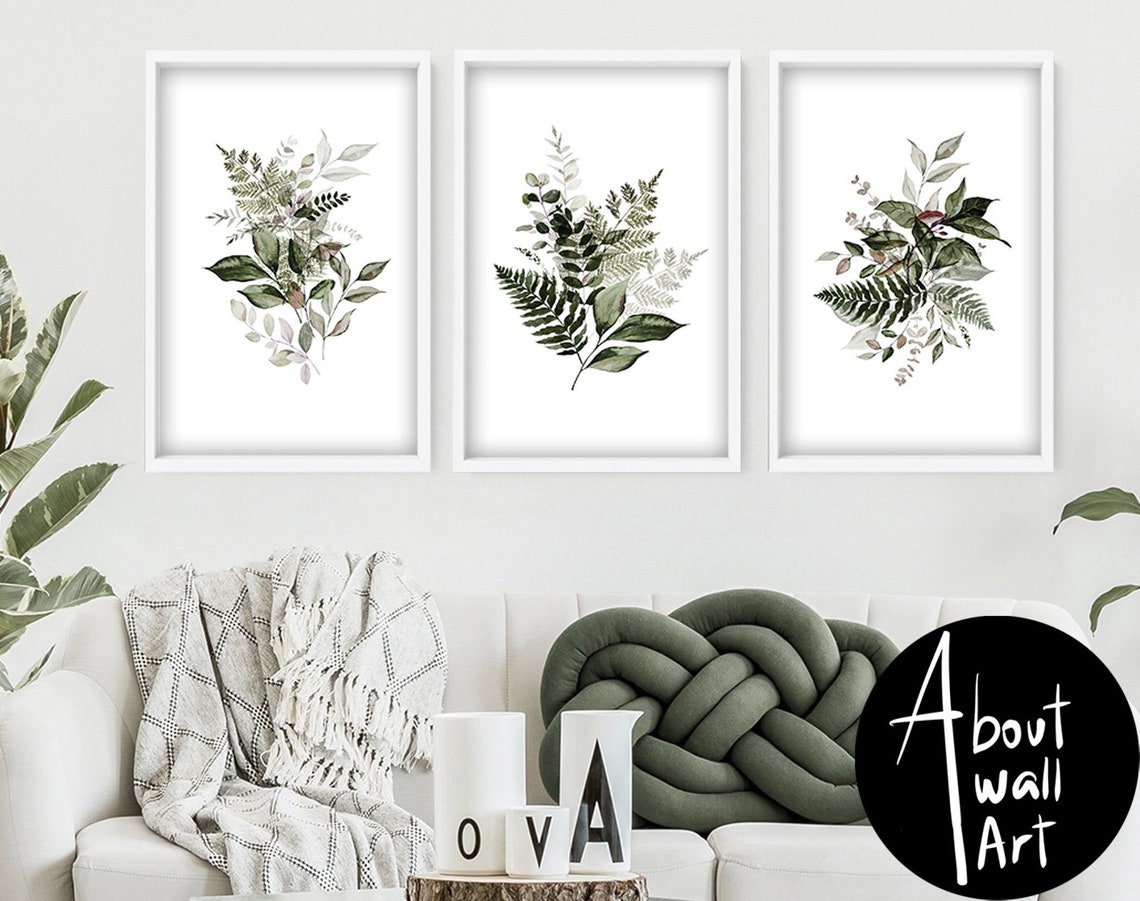 Home Decor Wall Art Boho Botanical Set of 3 Prints Living | Etsy