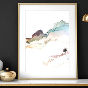 Calming Watercolor Painting Print Set of 3 Minimalist Wall - Etsy