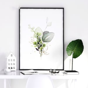 Botanical Watercolor Greenery Set of 3 Piece Wall Art Decor Prints for ...