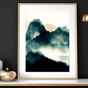 Calming Watercolor Painting Print Set of 3 Minimalist Wall | Etsy