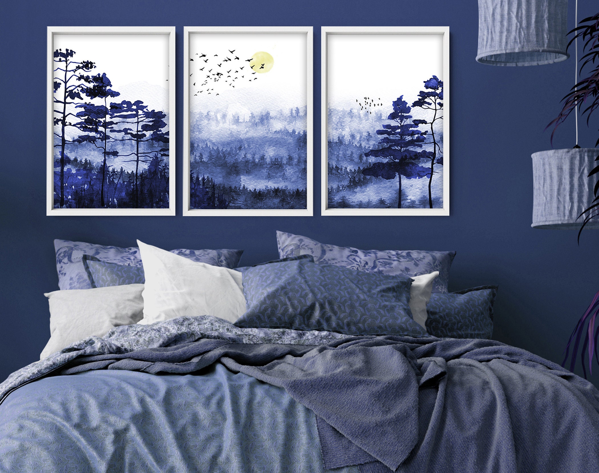 Home Decor wall art Wall hanging set x 3 Prints office | Etsy