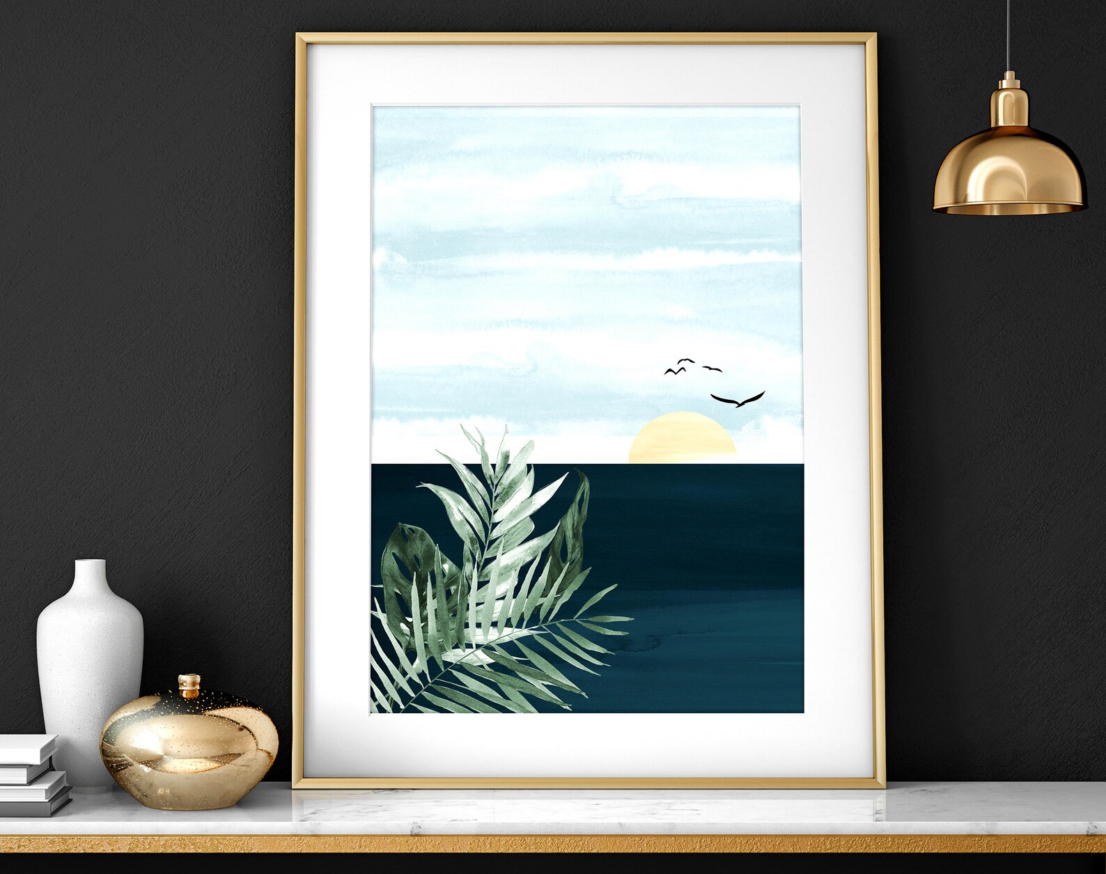 Calming Watercolor Painting Print Set of 3 Beach Decor Wall | Etsy