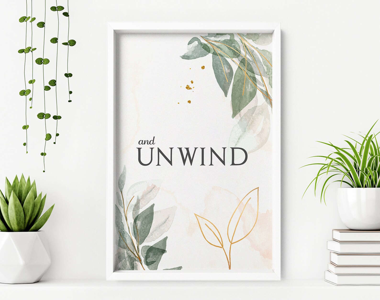 Watercolour Greenery Framed Set of 3 Wall Art Prints for a - Etsy UK