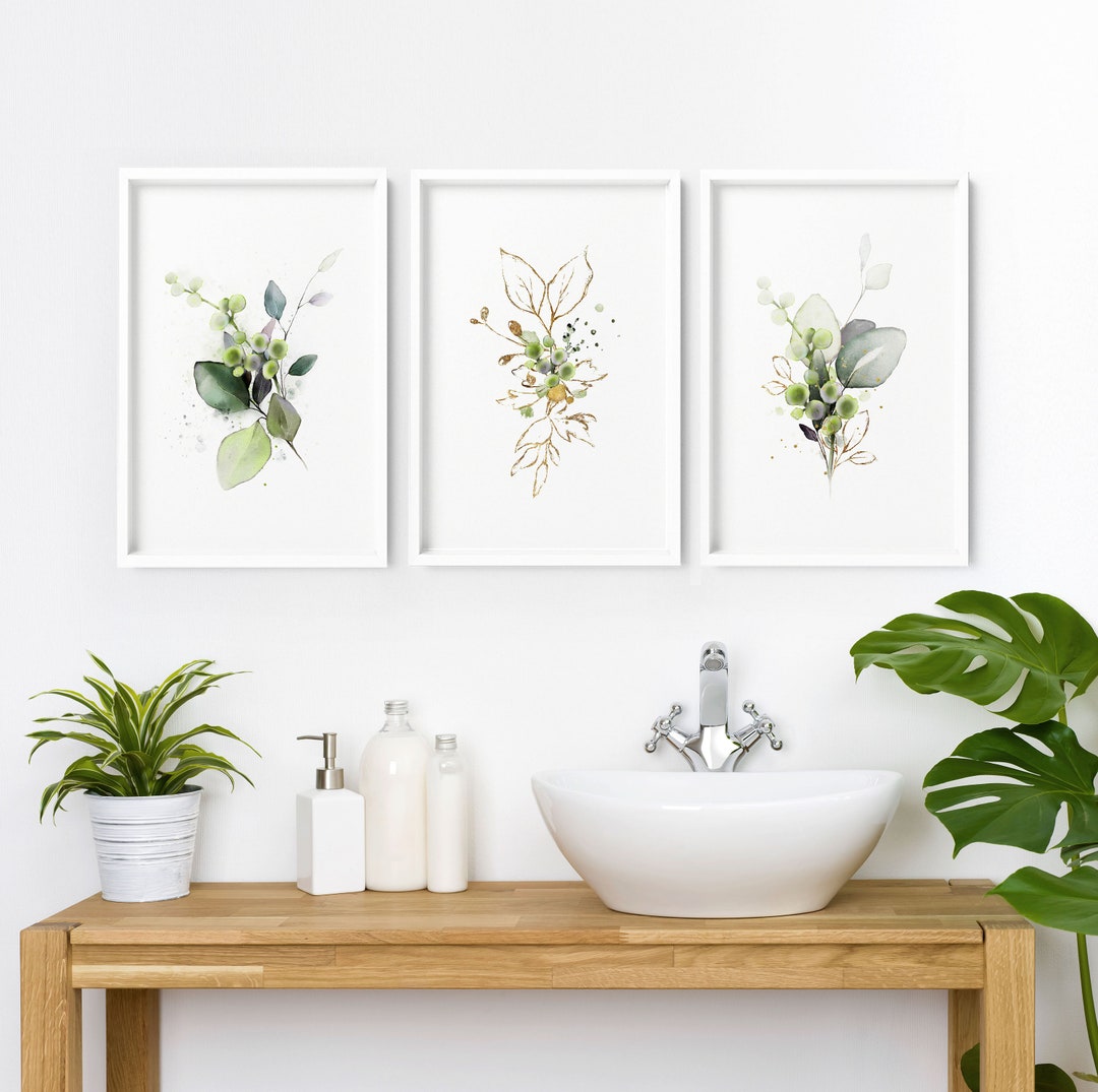 Bathroom Decor Set of 3 Wall Art Prints, Framed Wall Art Prints for ...